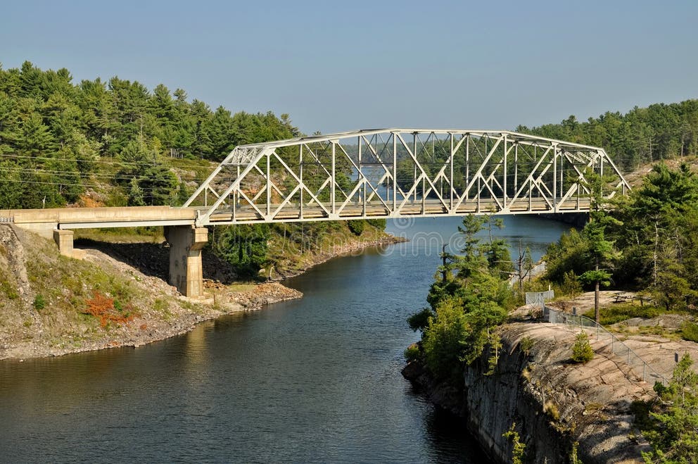 Metal highway bridge stock photo. Image of frame, trees - 16088878