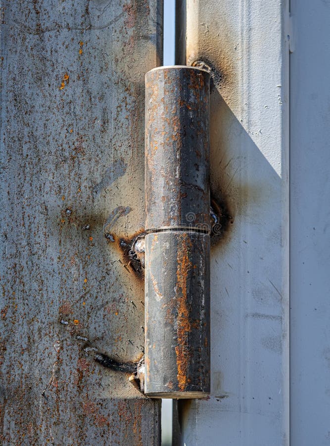 Metal hinge on the gate. stock photo. Image of gate - 253984216