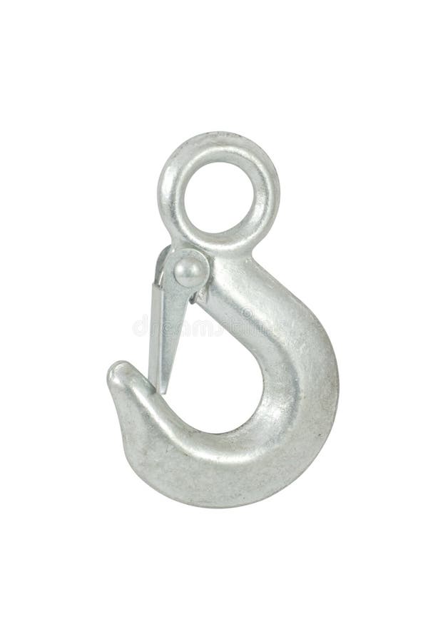 Metal Hook with Sling, Isolated on White Stock Image - Image of ...