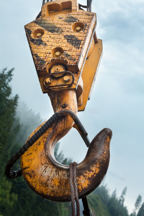Metal Hook of the Industrial Crane Stock Image - Image of lifting ...