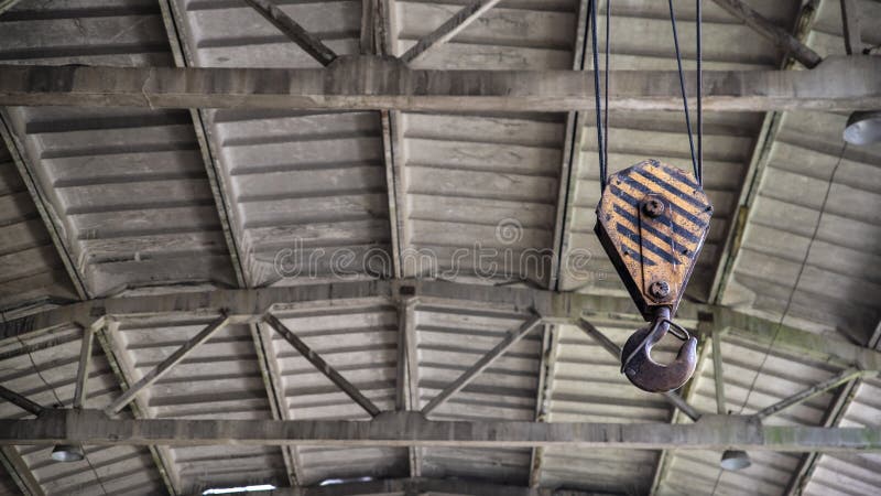 Metal Hook on Ropes, Tool for Lifting Heavy Loads, Industry Stock Photo ...
