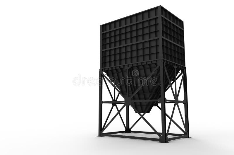 Metal Hopper for Storage of Materials Stock Illustration - Illustration ...