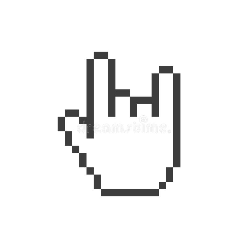 Metal Horns Sticker Cursor Mouse. Stock Vector - Illustration of ...