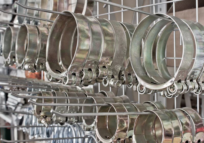 Metal hose clips. stock image. Image of yoke, tools, fixation - 23491517