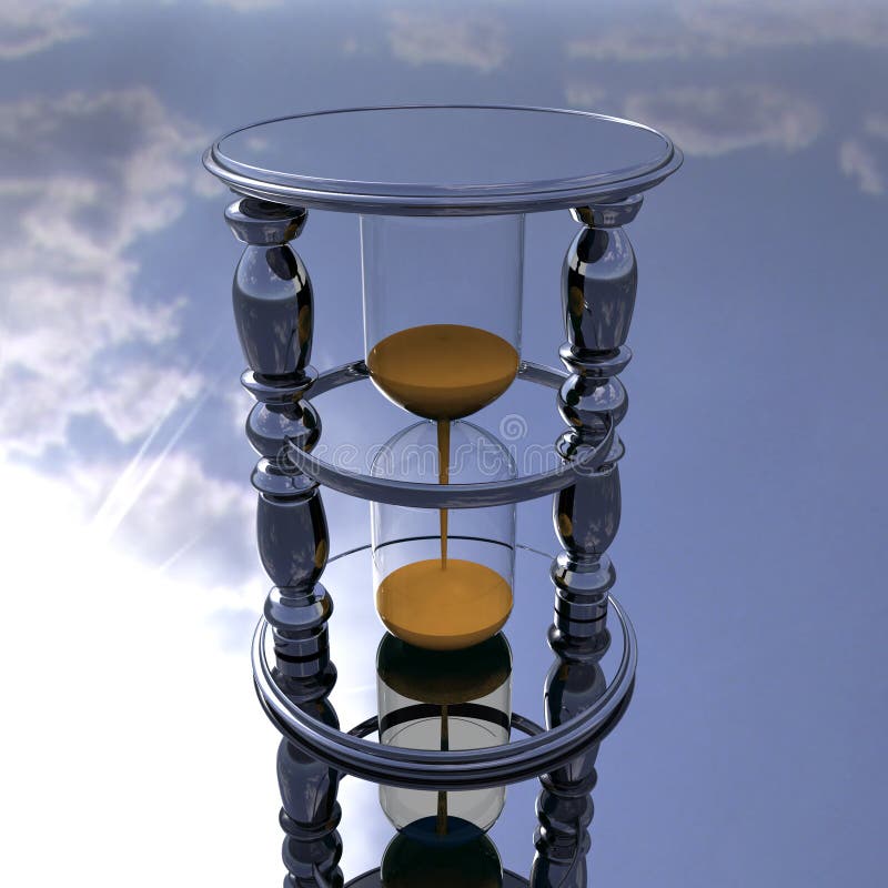 Metal Hourglass. the Concept of Time Stock Illustration - Illustration ...
