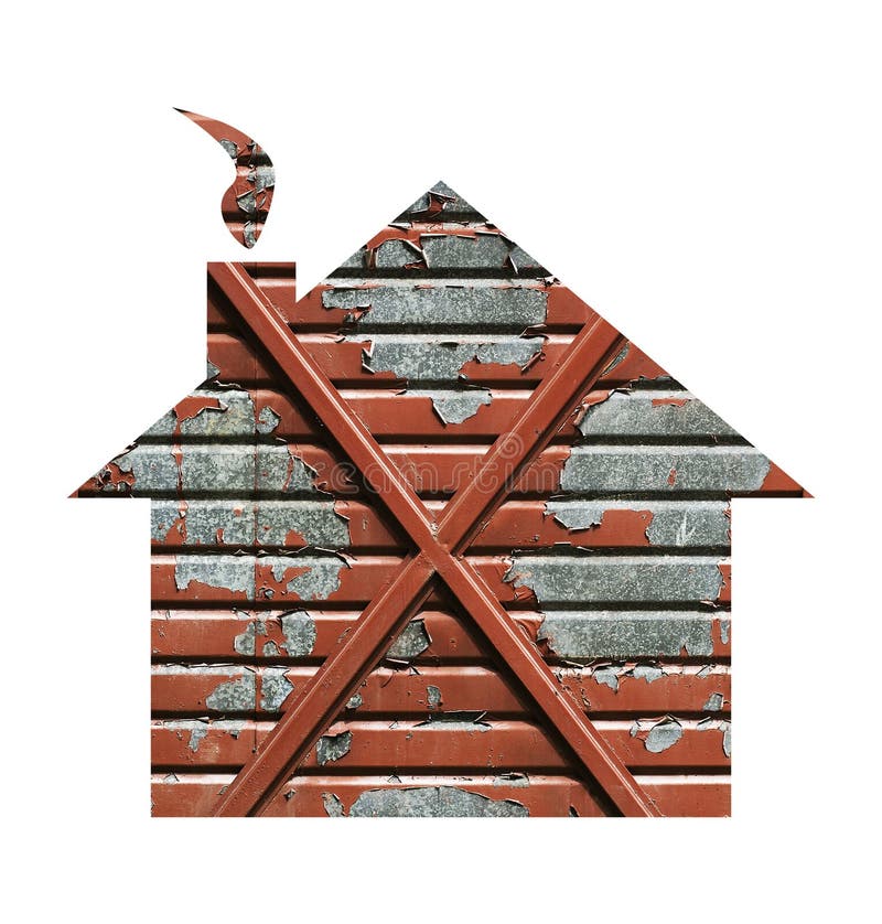 Metal house concept stock image. Image of chimney, metal - 73291407