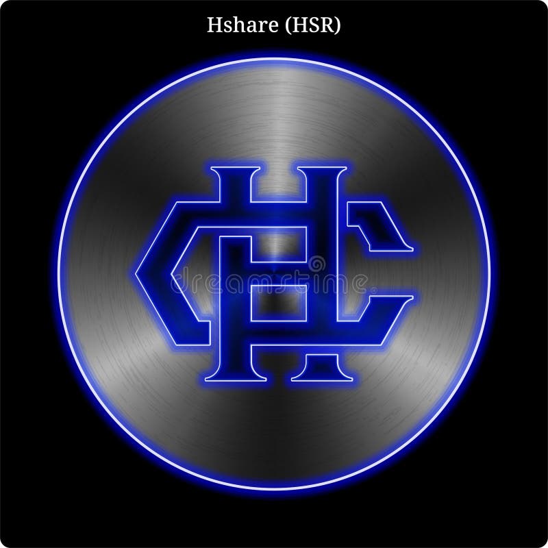 Metal Hshare HSR Coin Witn Blue Neon Glow. Stock Vector - Illustration ...