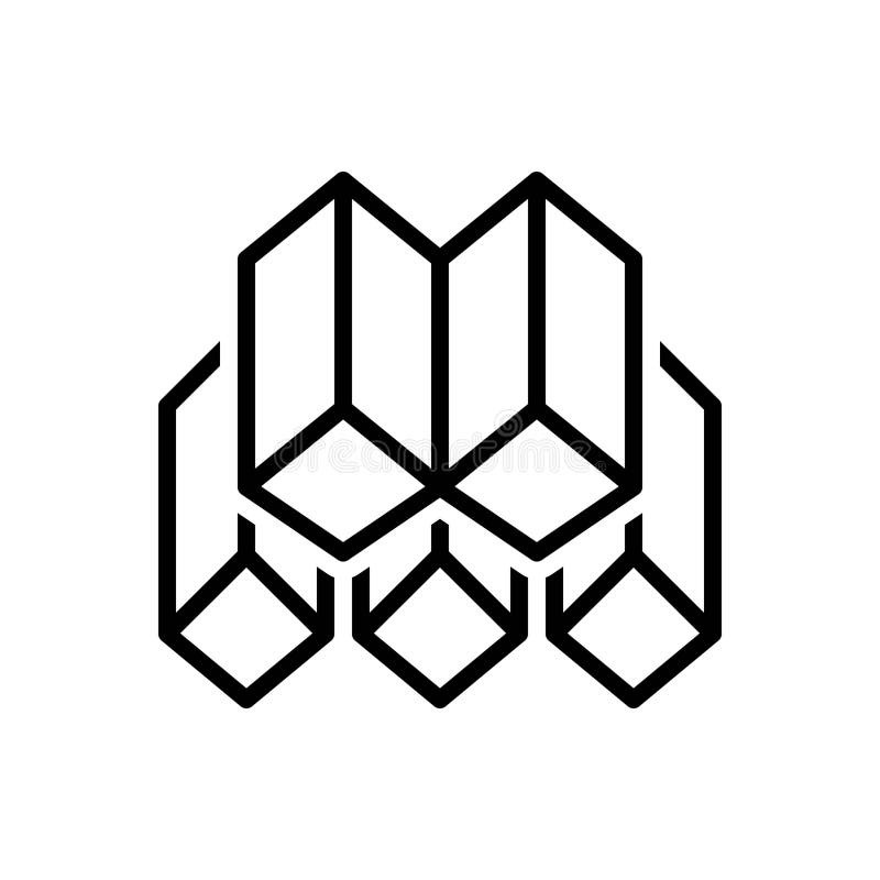 Black Line Icon for Metal, Alloy and Steel Stock Vector - Illustration ...