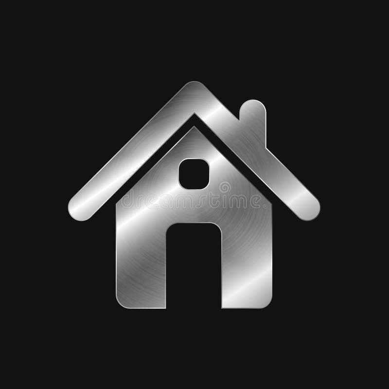 Metal icon - home stock vector. Illustration of button - 90273806
