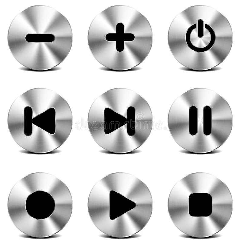Metal Icon Set Royalty Free Stock Image - Image: 27134796