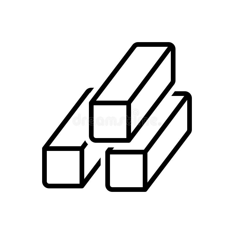 Black Line Icon for Metal, Steel and Material Stock Vector ...