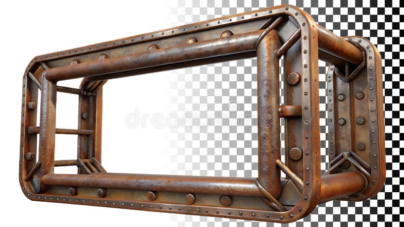 Metal Industrial Frame, Rusty Border Design, Steampunk Element Png ...