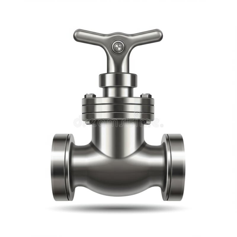 Metal Industrial Valve with Handle on White Background Stock Image ...
