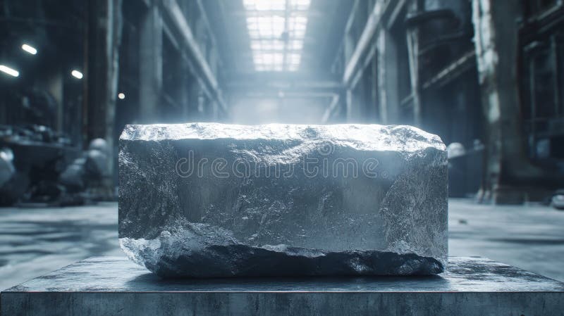 A Metal Ingot in an Industrial Factory Setting. Stock Image - Image of ...