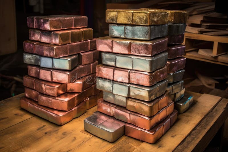 Metal Ingots Stacked and Ready for Shipping Stock Image - Image of ...