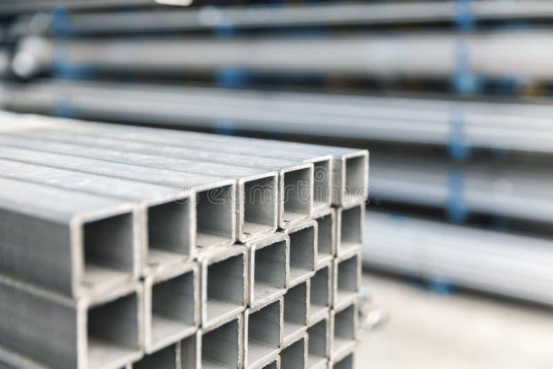 Metal inox pipe on stack stock image. Image of round - 103673115