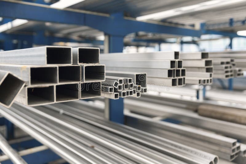 Metal inox pipe on stack stock image. Image of round - 103673115