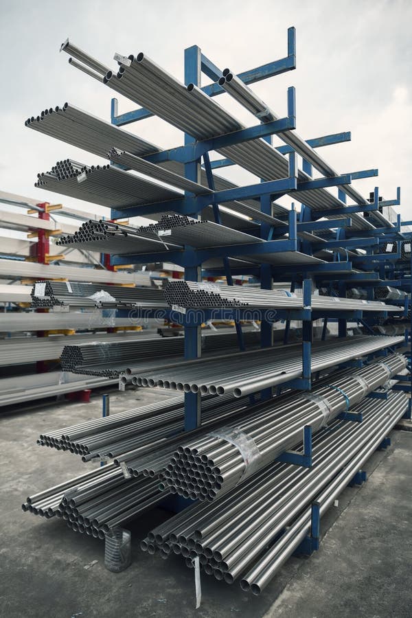 Metal inox pipe on stack stock image. Image of stainless - 103673211