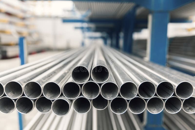 Metal inox pipe on stack stock image. Image of stainless - 103673211