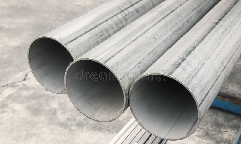 Metal inox pipe on stack stock photo. Image of silver - 103673366