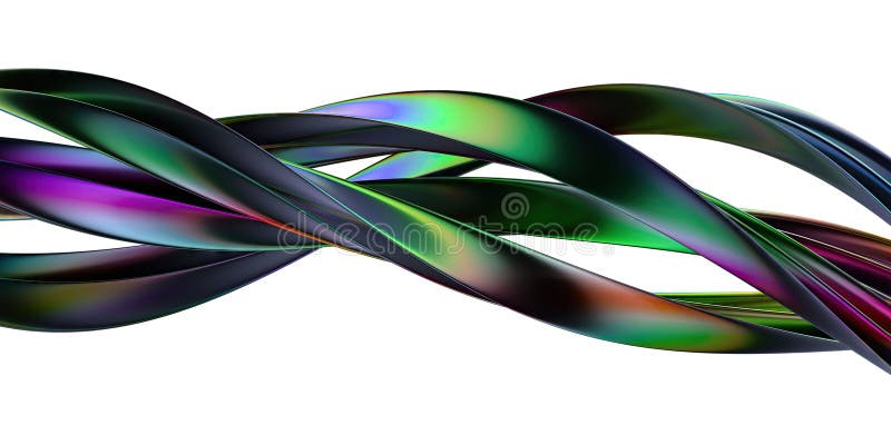 Metal Iridescent Curved Modern Artistic Metal Isolated Abstract ...