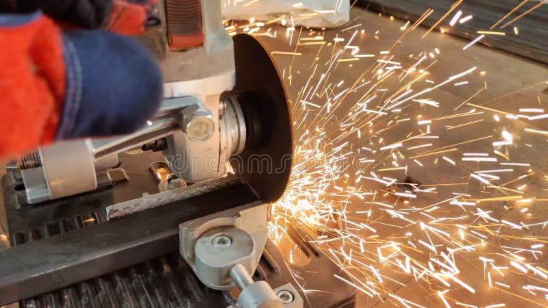 Metal and Iron Cutting with Circular Disc Stock Footage - Video of ...