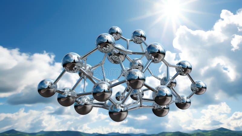 Metal iron molecule stock illustration. Illustration of iron - 307626514