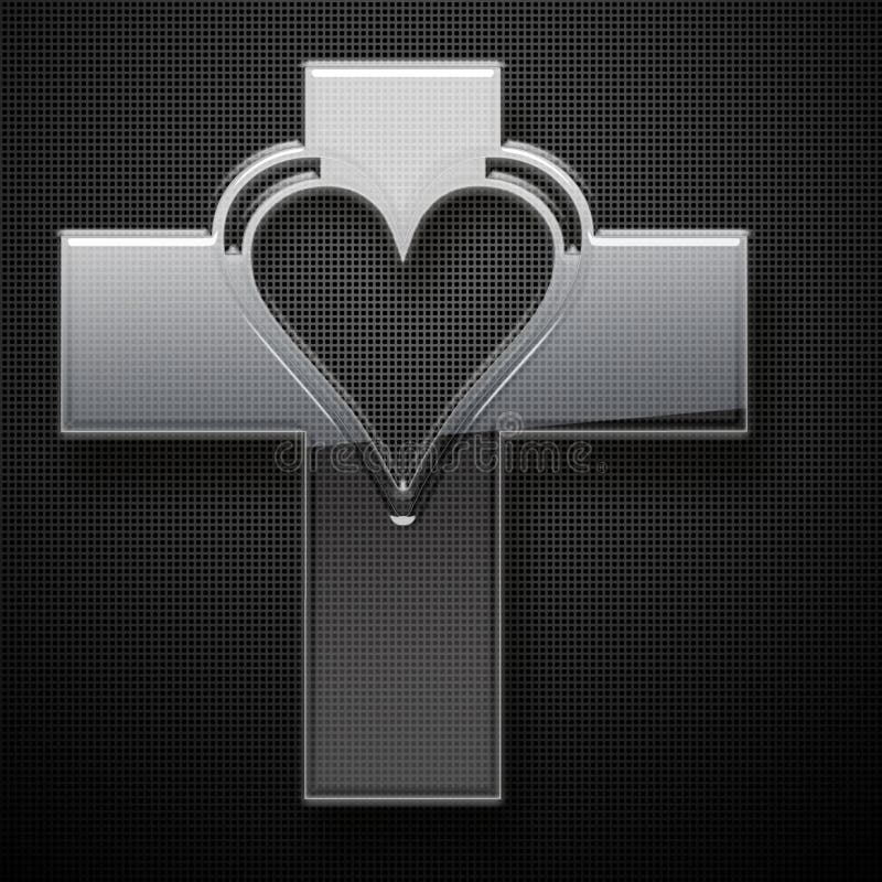 Metal Jesus Cross Heart Shape Stock Illustration - Image: 35281567