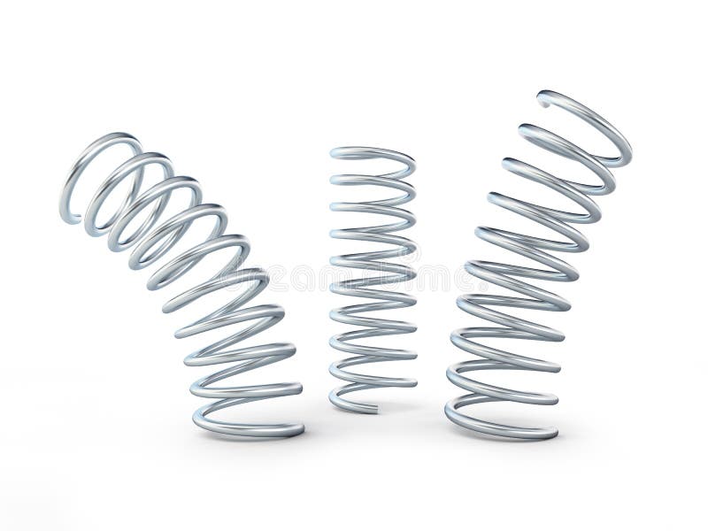 Metal Jumping Spring 3d on White Background Stock Illustration ...