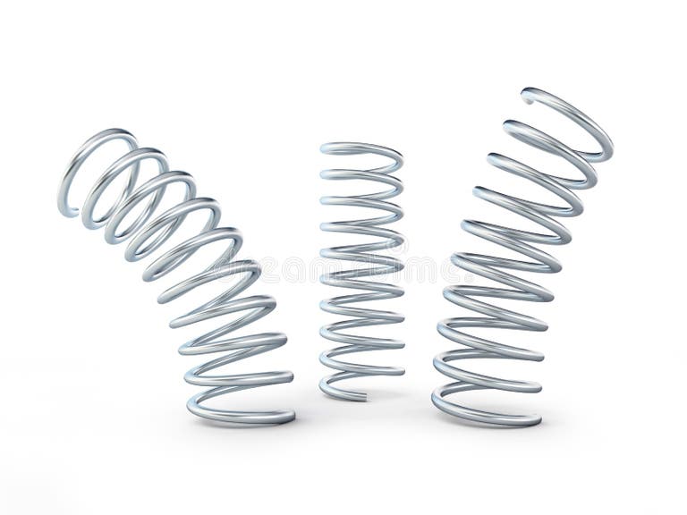 Metal Jumping Spring 3d on White Background Stock Illustration ...