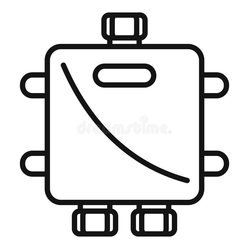 Metal Junction Box Icon Outline Vector. Electric Switch Stock ...