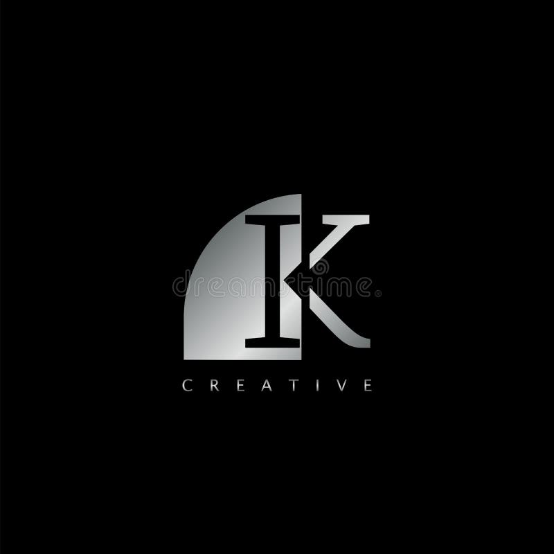 Metal K Letter Logo Illustration Template. Abstract Techno Half ...