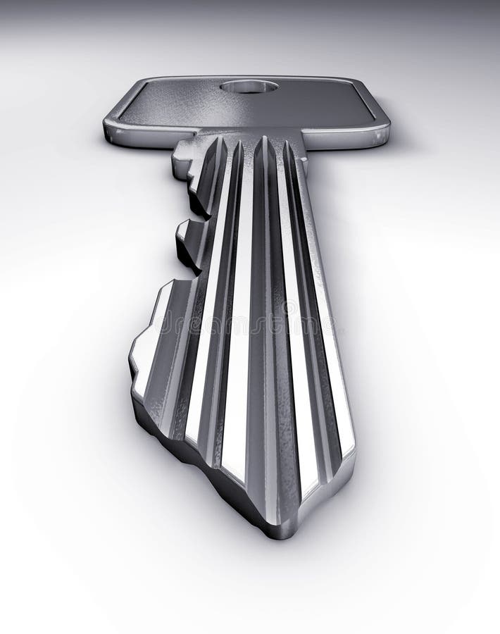 Metal key stock image. Image of access, silver, unlock - 1481947