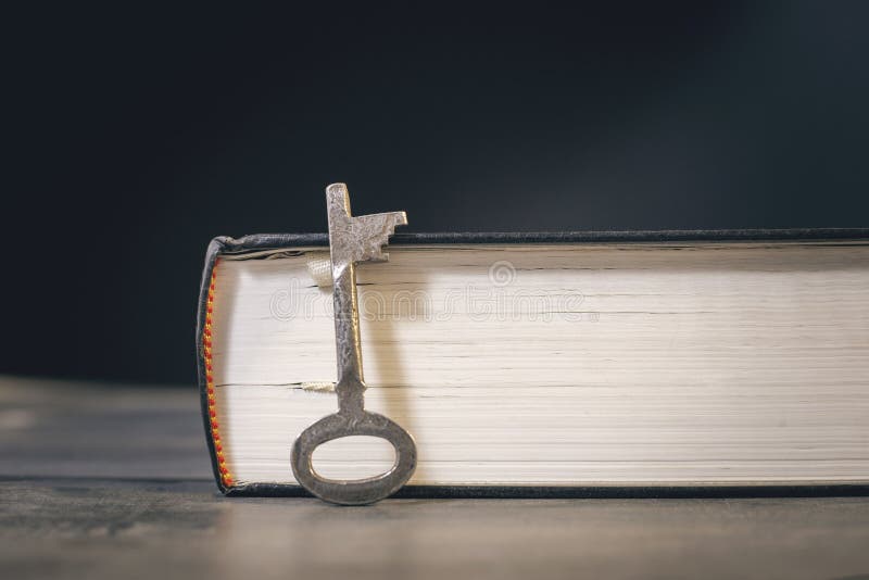 Metal Key and Book on the Table Stock Photo - Image of texture, antique ...