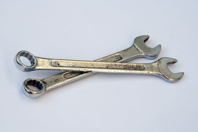 Metal Key Tool. Wrench Tool. Chrome Made Metal Tool Stock Photo - Image ...