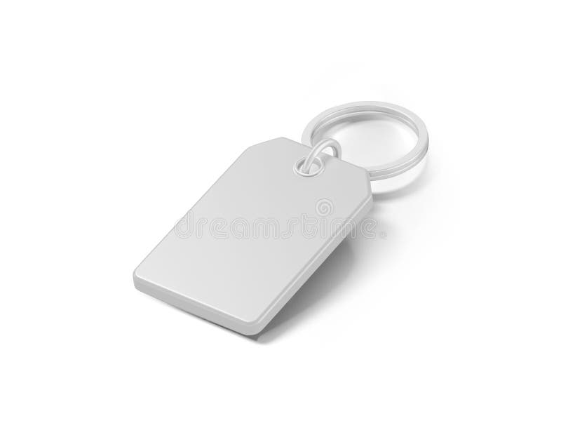 Metal Keychain on White Background Stock Illustration - Illustration of ...