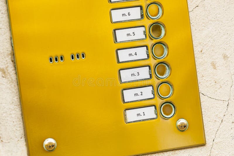 Metal keypad of intercom. stock photo. Image of office - 44369504