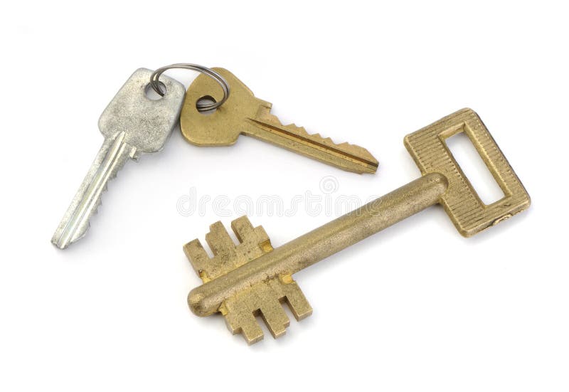 Metal Keys on White Background Stock Image - Image of door, isolated ...