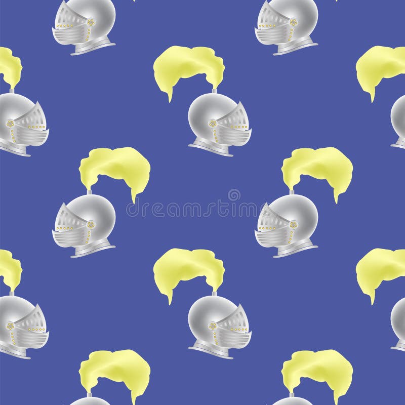 Metal Knight Helmet Seamless Pattern Stock Vector - Illustration of ...