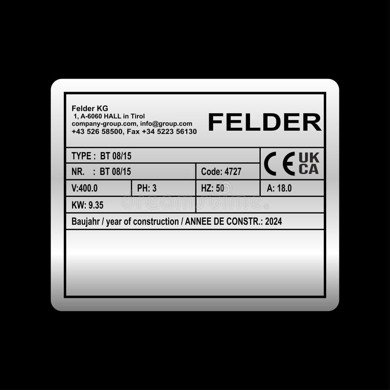 Metal Label Design. Label Draft for Industrial Machines Stock Vector ...