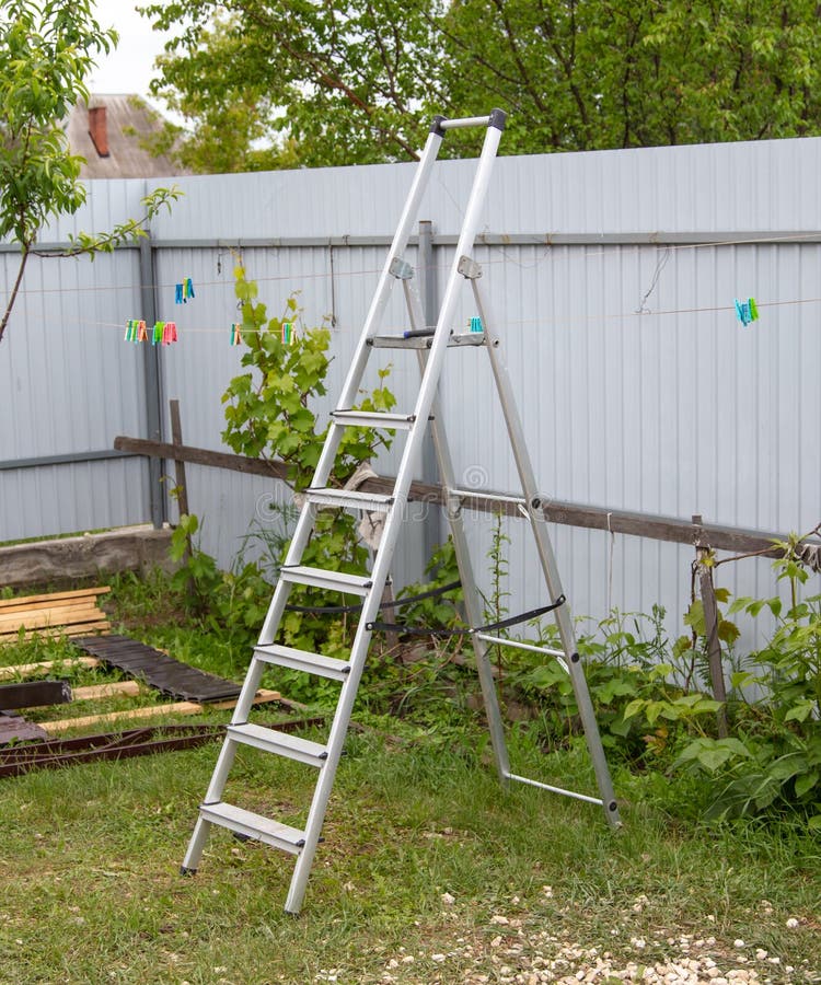 Metal Ladder at a Construction Site. Stock Photo - Image of object ...