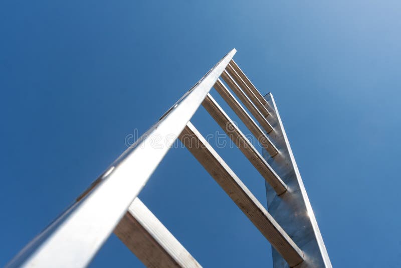 Metal Ladder Leading High Up in the Water Tower. Stock Photo - Image of ...