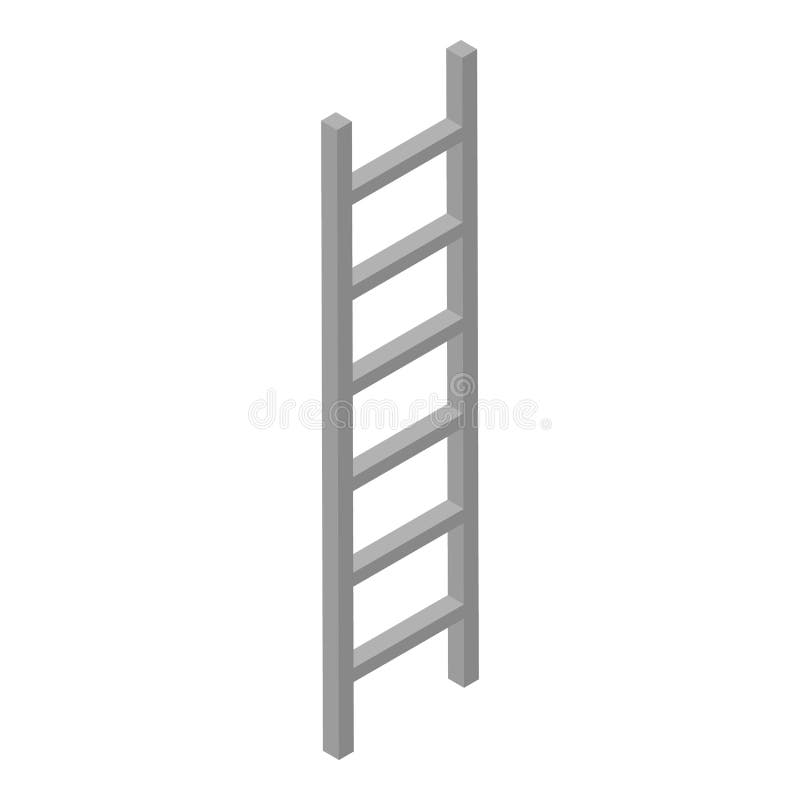 Metal Ladder Icon, Isometric Style Stock Vector - Illustration of ...