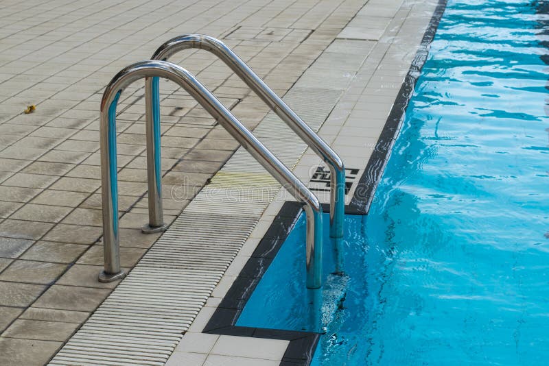 Metal Ladder To Enter the Pool Stock Image - Image of hotel, enter ...