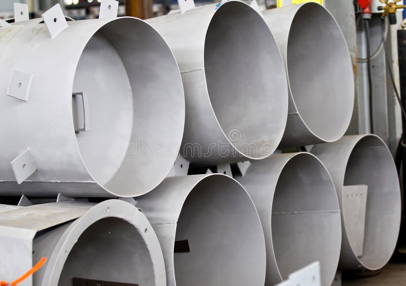 Metal large-diameter pipes stock photo. Image of iron - 73852404