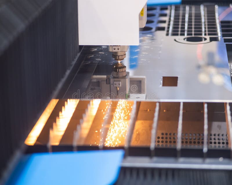 Metal Laser Cutting Machine. Safe Automated Metal Work. Stock Image ...