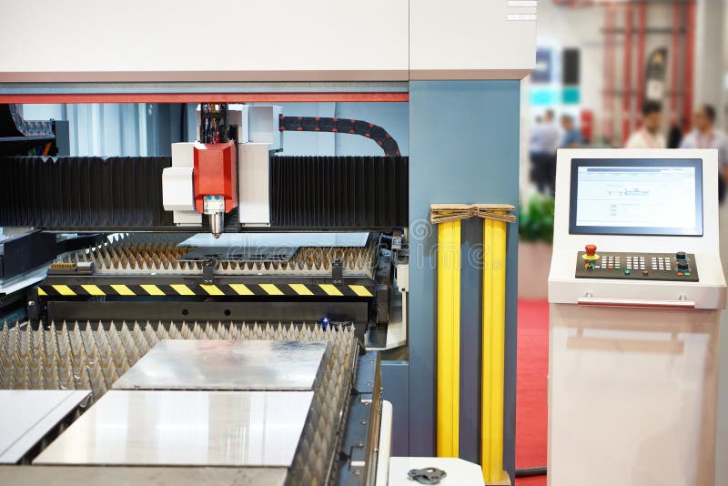 Metal Laser Cutting Machine Control Panel Stock Image - Image of steel ...