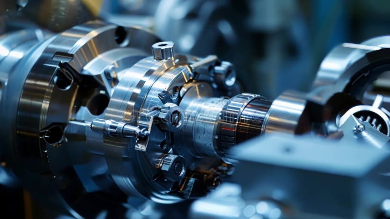 Metal Lathe Operating and Showing Innovative Production Process Stock ...