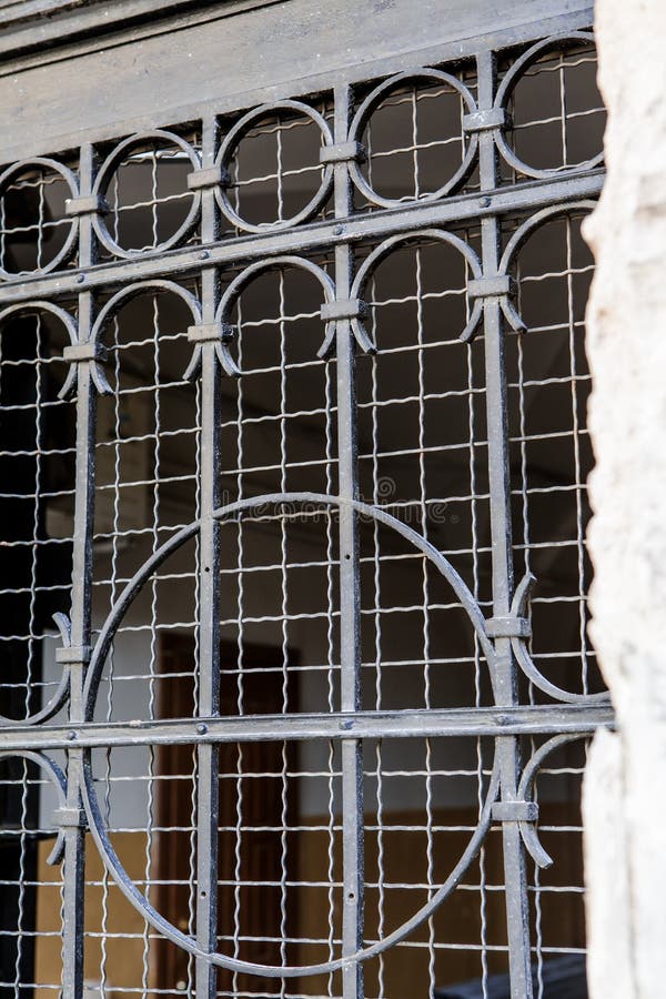 Metal Lattice Window in the Wall Stock Photo - Image of frame, exterior ...