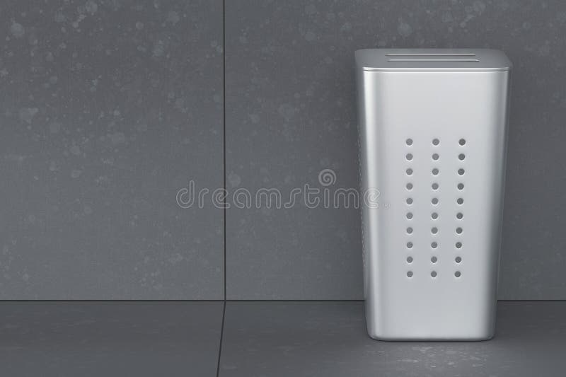 Metal Laundry Hamper with Lid Stock Illustration - Illustration of ...